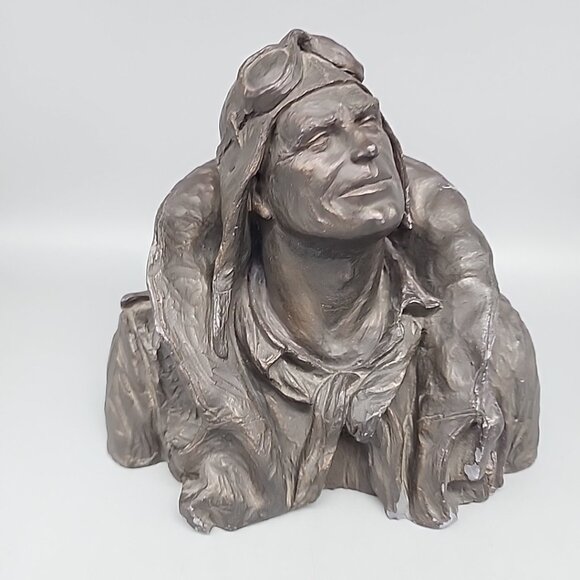 Garman | Accents | Wwii Pilot Aviator Resin Bust Statue By Michael ...